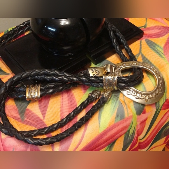 Vintage | Accessories | Vintage Western Braided Saddle Leather Lariat ...